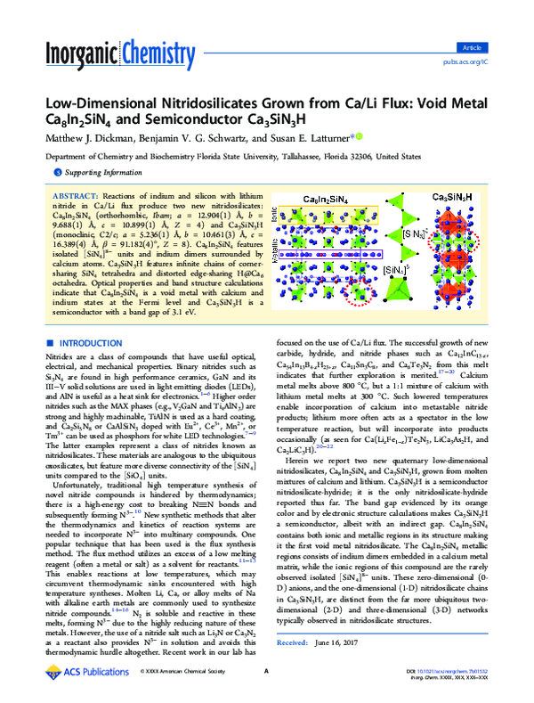(PDF) Low-Dimensional Nitridosilicates Grown from Ca/Li Flux: Void ...