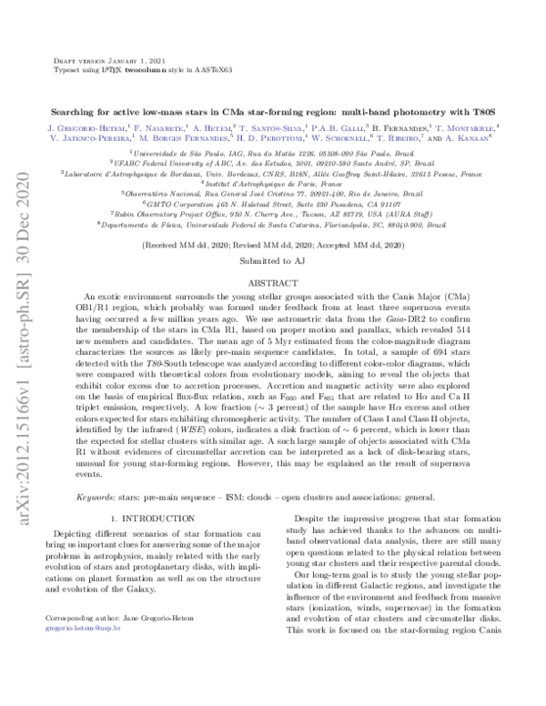 (PDF) Searching for Active Low-mass Stars in the CMa Star-forming ...