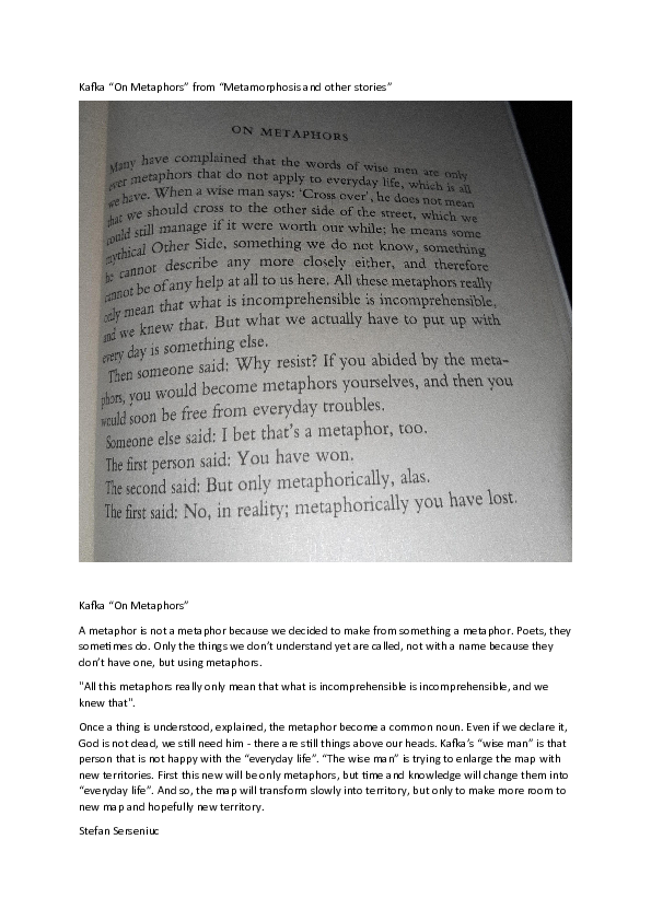 (DOC) Kafka On Metaphors