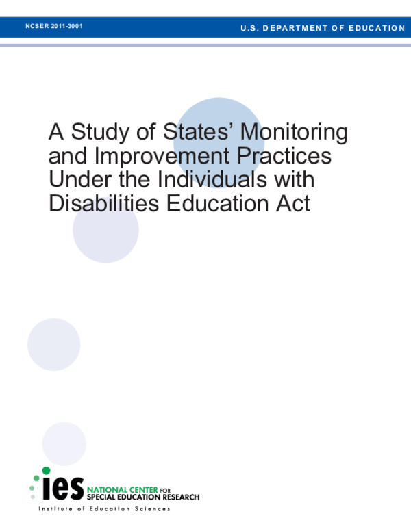 (PDF) A Study of States' Monitoring and Improvement Practices under the ...