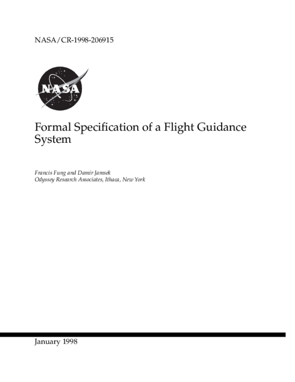 (PDF) Formal Specification of a Flight Guidance System | Francis Fung ...