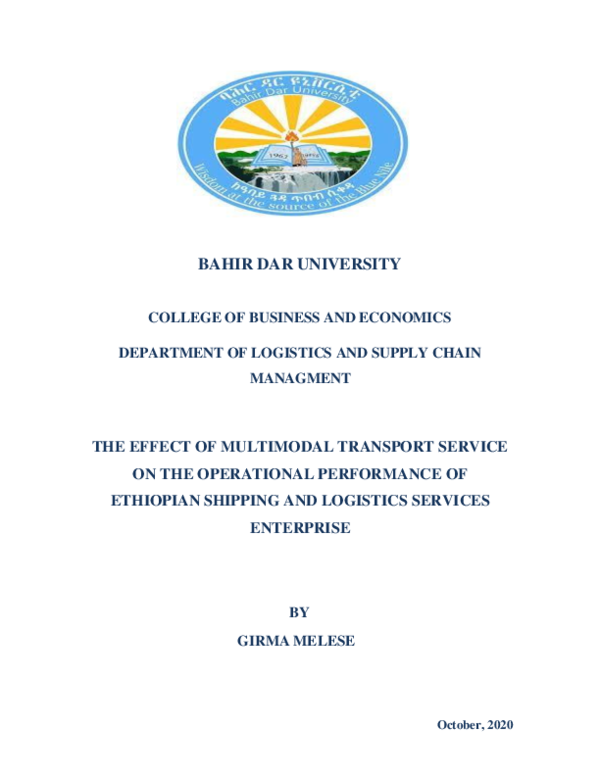 (PDF) BAHIR DAR UNIVERSITY COLLEGE OF BUSINESS AND ECONOMICS