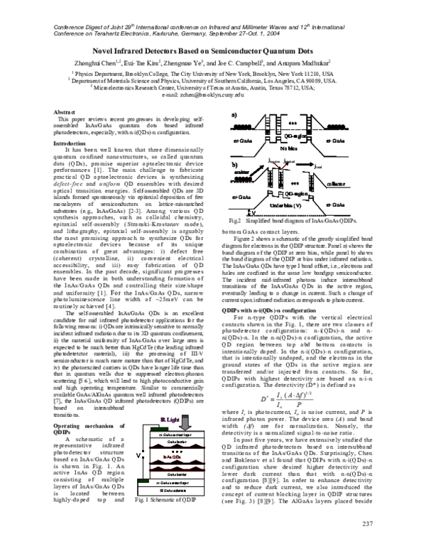 (PDF) Novel infrared detectors based on semiconductor quantuin dots
