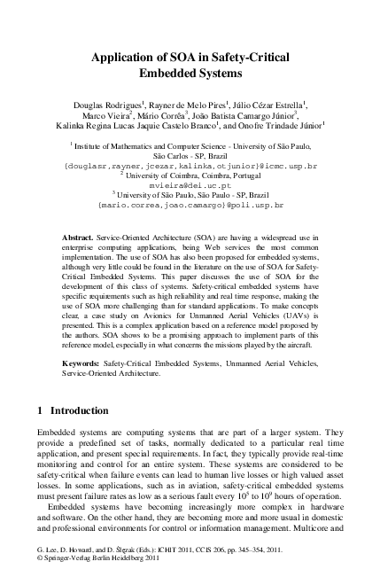 Pdf Application Of Soa In Safety Critical Embedded Systems