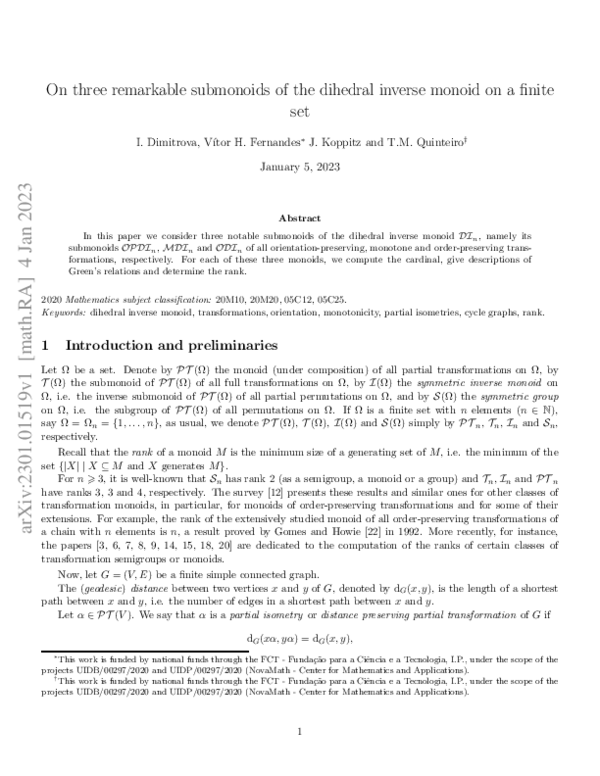 (PDF) On three remarkable submonoids of the dihedral inverse monoid on a finite set