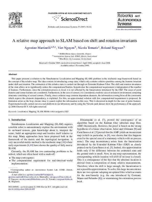 (PDF) A relative map approach to SLAM based on shift and rotation ...