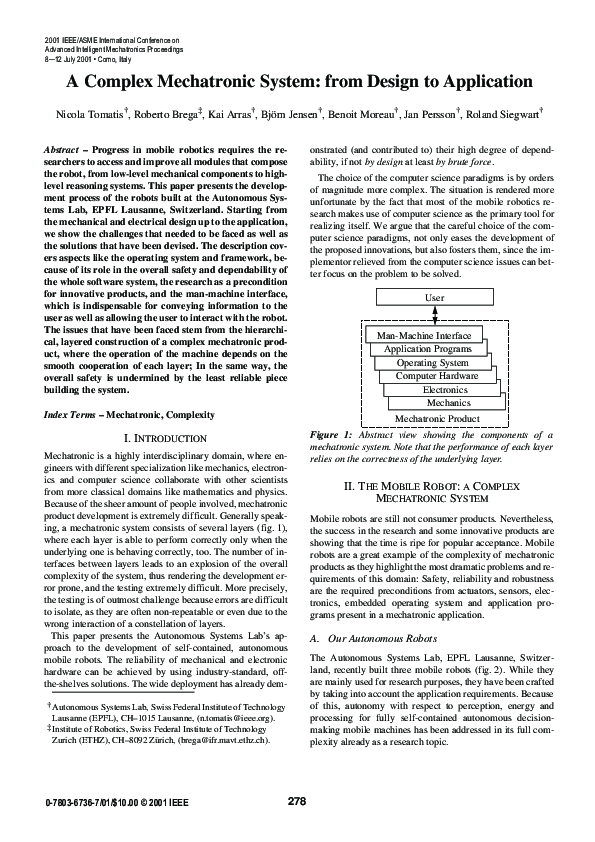 (PDF) A complex mechatronic system: from design to application