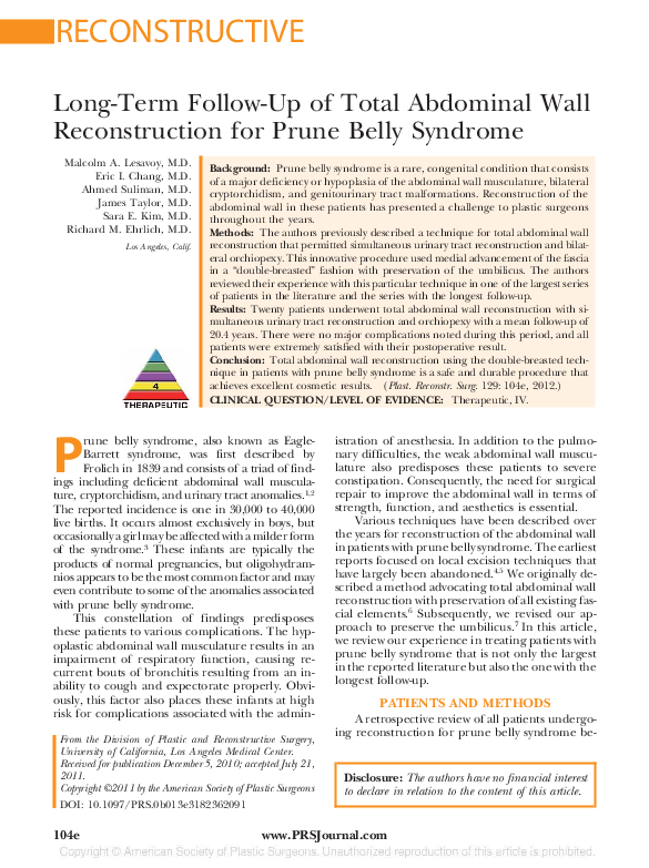 (PDF) Long-Term Follow-Up of Total Abdominal Wall Reconstruction for ...
