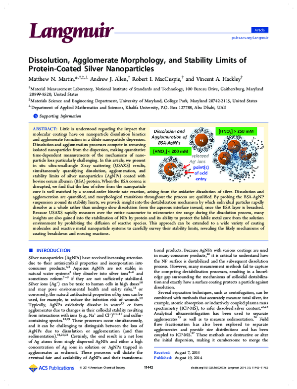 (PDF) Dissolution, agglomerate morphology, and stability limits of ...