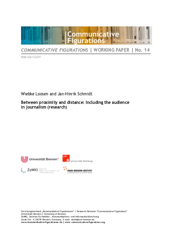 (PDF) Between proximity and distance: Including the audience in ...