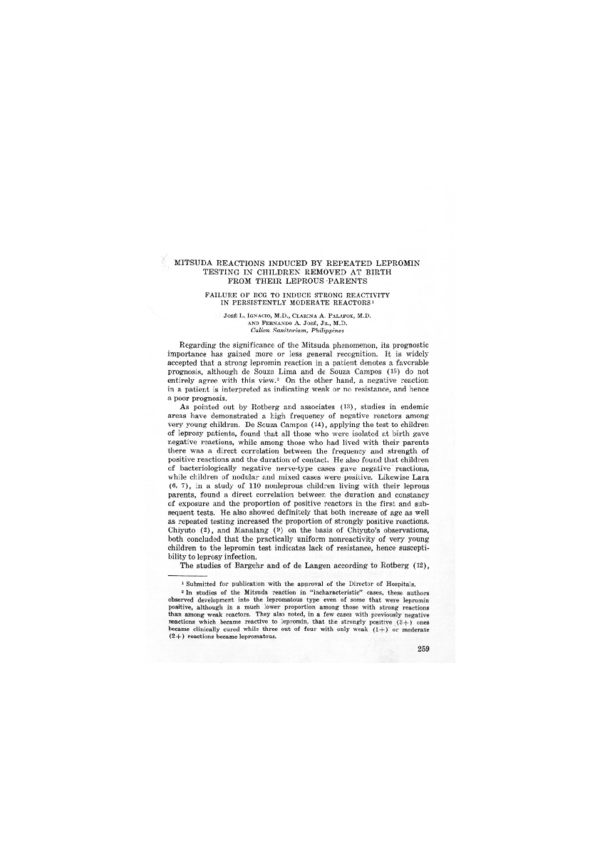(PDF) Mitsuda reactions induced by repeated lepromin testing in ...