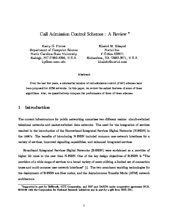 Pdf Call Admission Control Schemes A Review