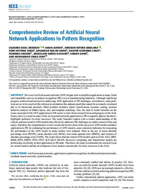 (PDF) Comprehensive Review of Artificial Neural Network Applications to ...