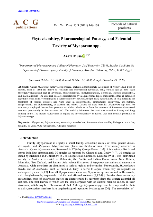 (PDF) Phytochemistry, Pharmacological Potency, and Potential Toxicity ...