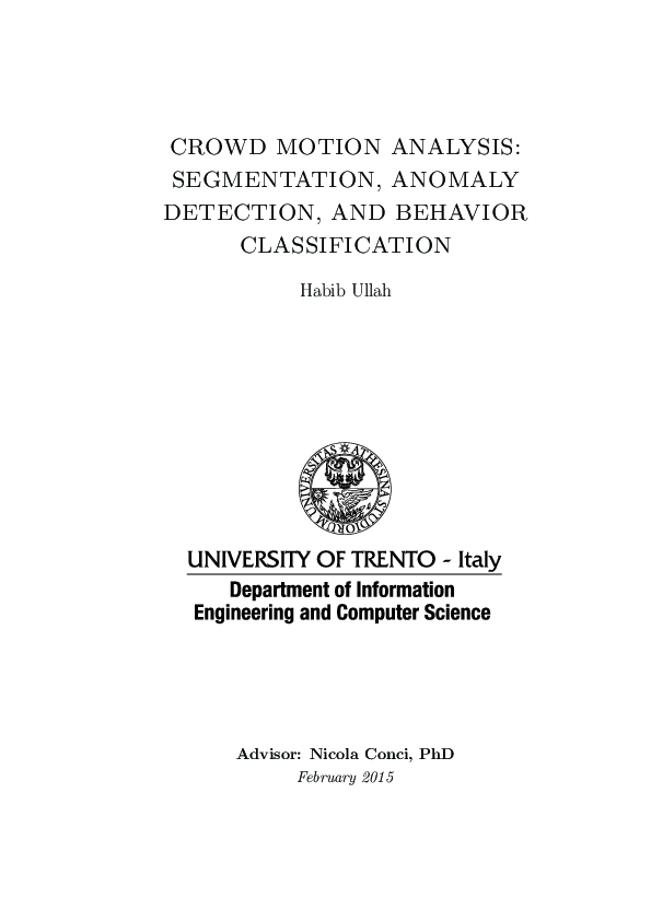 Pdf Crowd Motion Analysis Segmentation Anomalydetection And