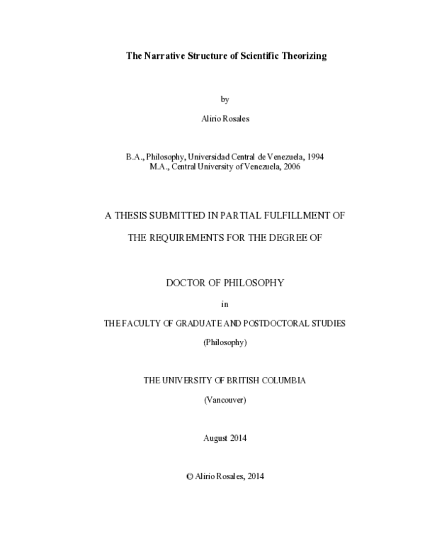 (PDF) The Narrative structure of scientific theorizing