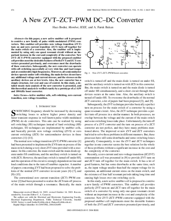 (PDF) A New ZVT-ZCT-PWM DC–DC Converter