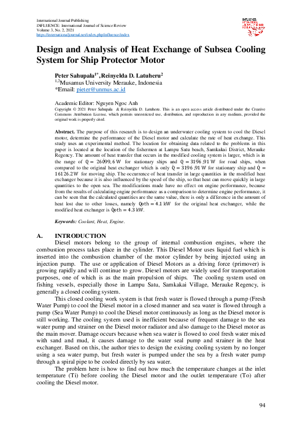 (PDF) Design and Analysis of Heat Exchange of Subsea Cooling System for ...