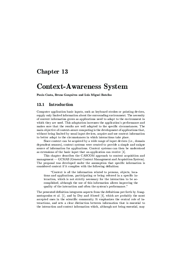 (PDF) Context-Awareness System
