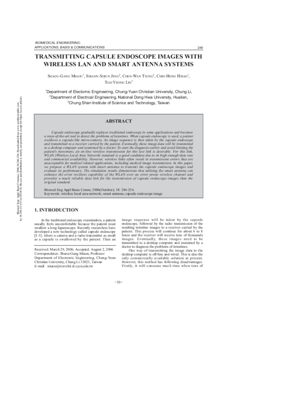 (PDF) Transmitting Capsule Endoscope Images with Wireless Lan and Smart ...