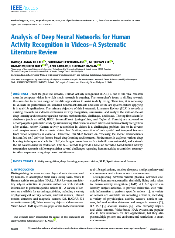 (PDF) Analysis of Deep Neural Networks for Human Activity Recognition in Videos—A Systematic ...