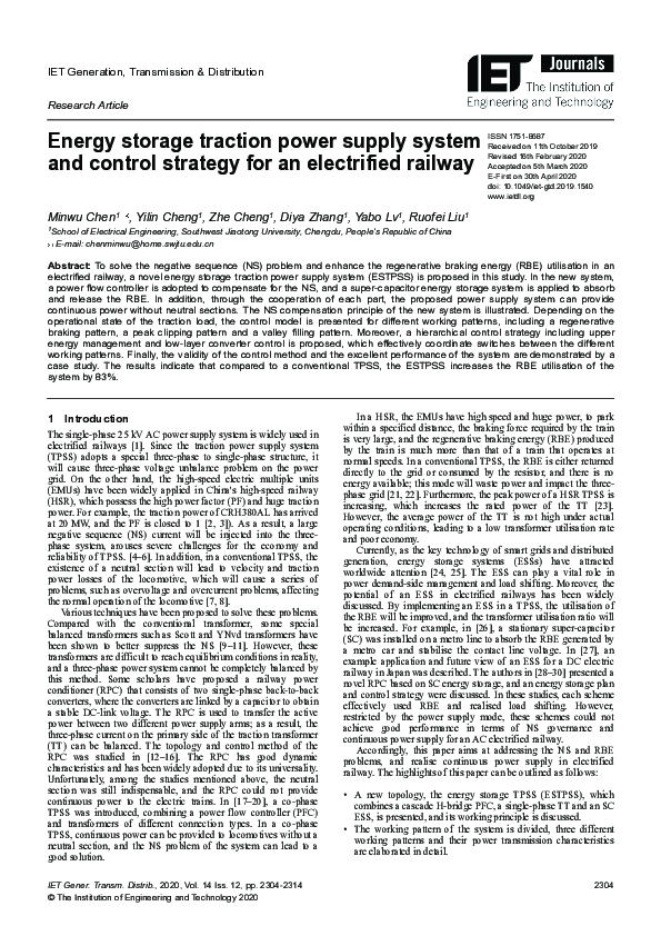 (PDF) Energy storage traction power supply system and control strategy ...