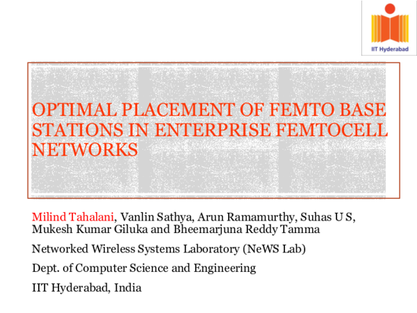 (PDF) Optimal placement of Femto base stations in enterprise femtocell ...