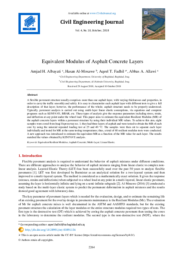 (PDF) Equivalent Modulus of Asphalt Concrete Layers
