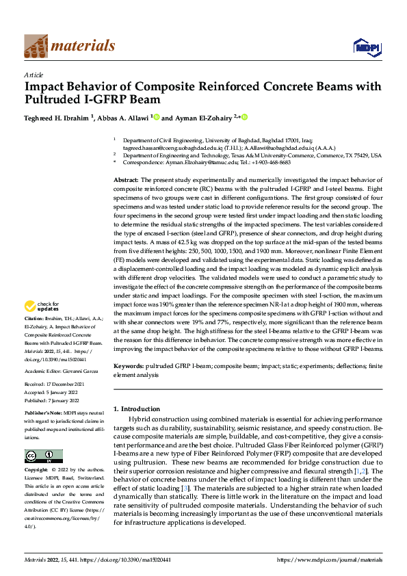 (PDF) Impact Behavior of Composite Reinforced Concrete Beams with ...