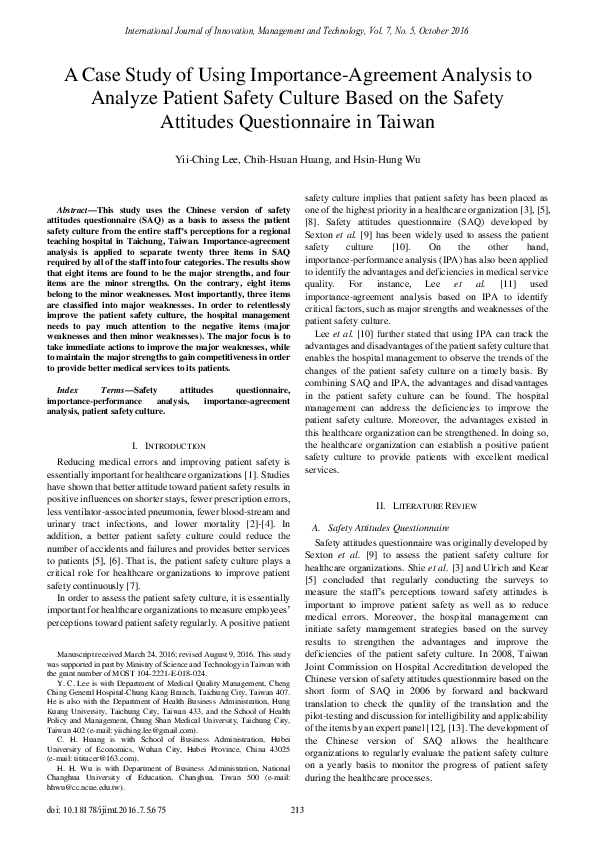 (PDF) A Case Study of Using Importance-Agreement Analysis to Analyze ...