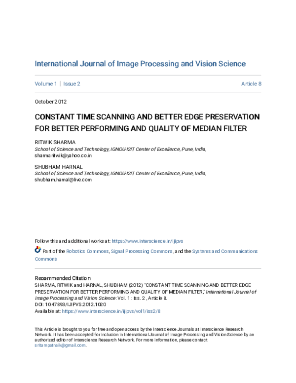 (PDF) Constant Time Scanning and Better Edge Preservation for Better ...