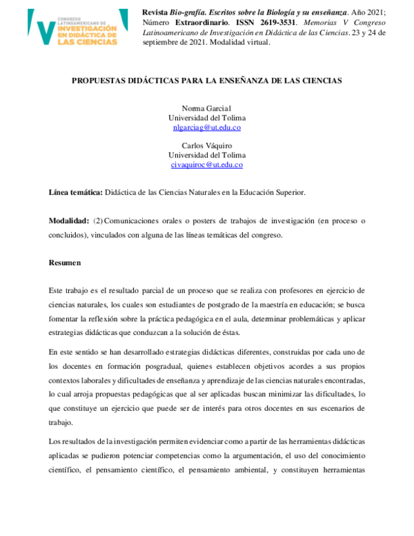 (PDF) Propuestas didácticas para la enseñanza de las ciencias
