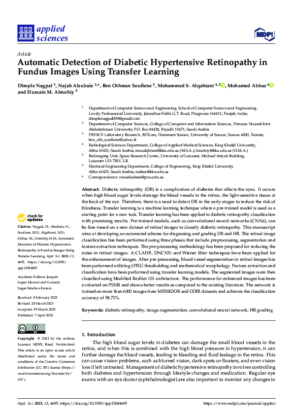 (PDF) Automatic Detection of Diabetic Hypertensive Retinopathy in ...