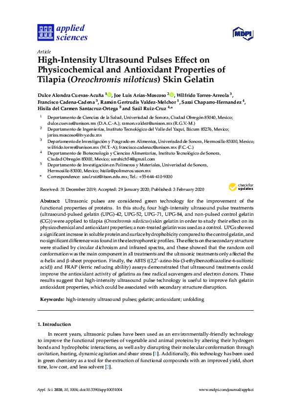 (PDF) High-Intensity Ultrasound Pulses Effect on Physicochemical and Antioxidant Properties of ...