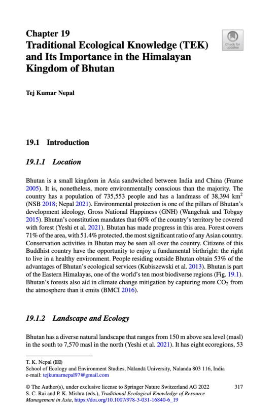 (PDF) Traditional Ecological Knowledge (TEK) and Its Importance in the ...