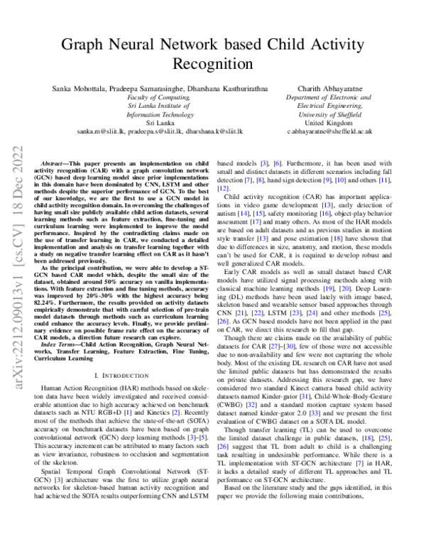 (PDF) Graph Neural Network based Child Activity Recognition (PDF) Graph Neural Network based Child Activity Recognition