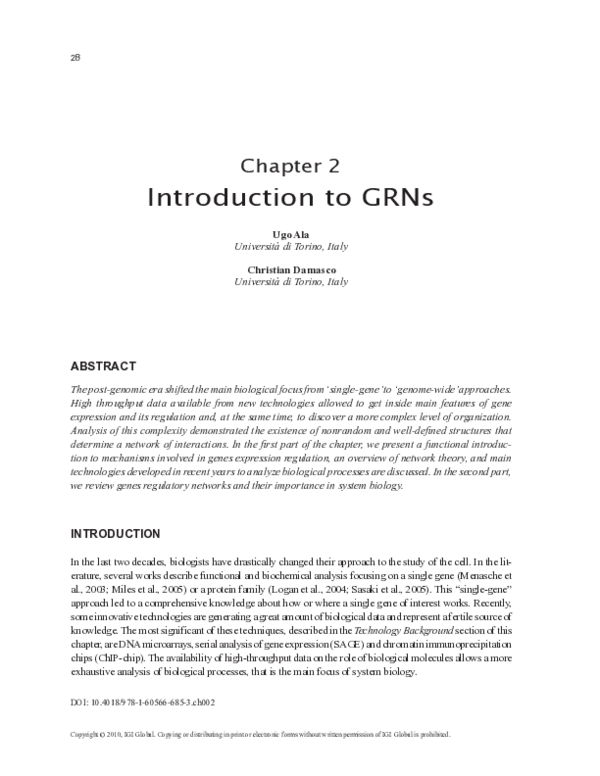 (PDF) Introduction to GRNs