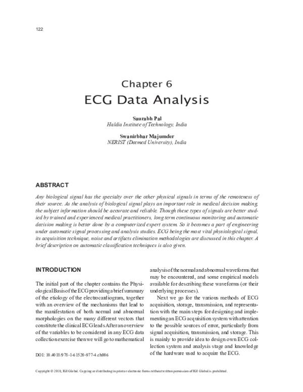 (PDF) ECG Data Analysis