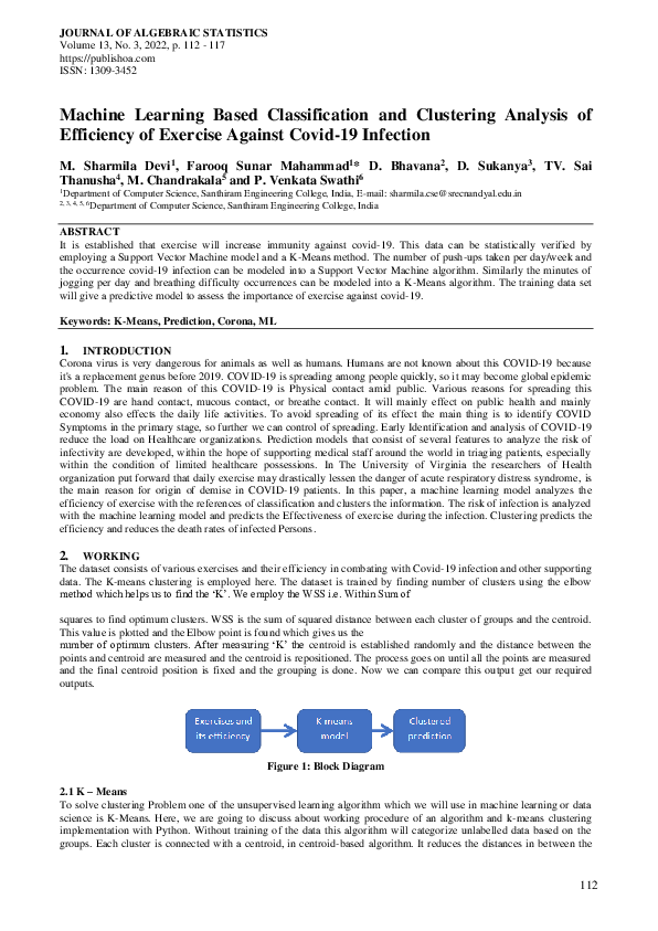(PDF) Machine Learning Based Classification and Clustering Analysis of ...