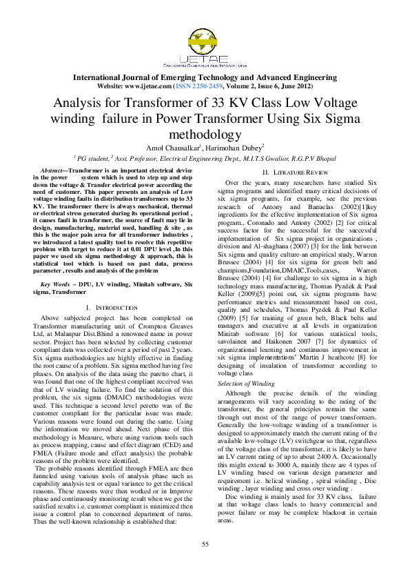 (PDF) Analysis for Transformer of 33 KV Class Low Voltage winding failure in Power Transformer ...
