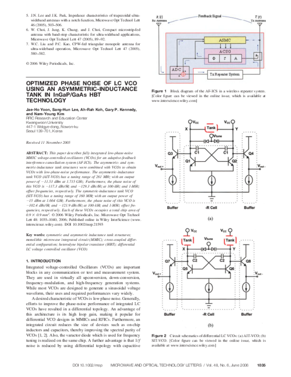 (PDF) Optimized phase noise of LC VCO using an asymmetric-inductance ...