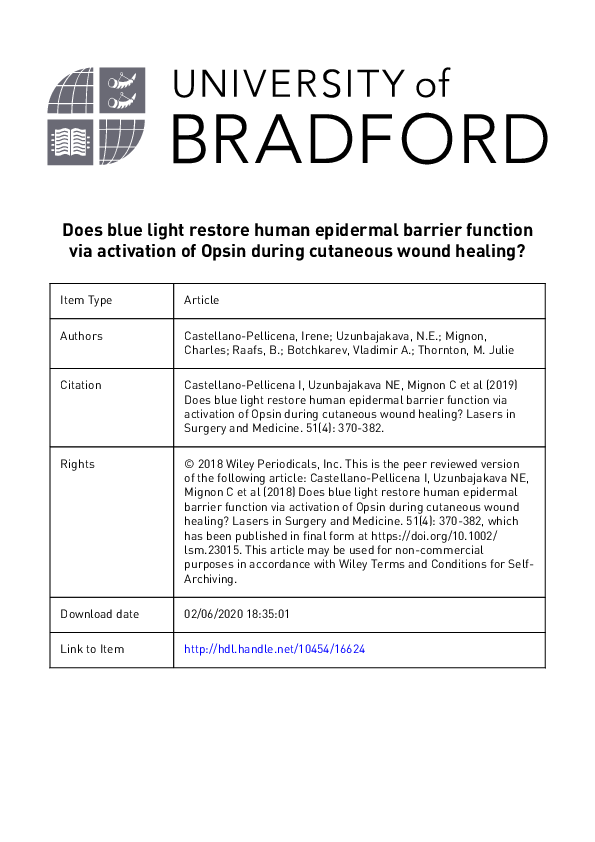 (PDF) Does blue light restore human epidermal barrier function via ...