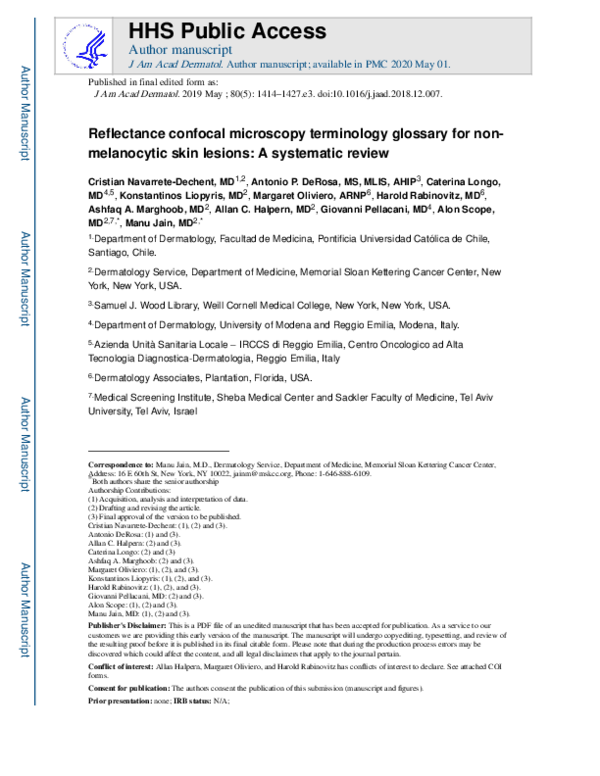 (PDF) Reflectance confocal microscopy terminology glossary for ...