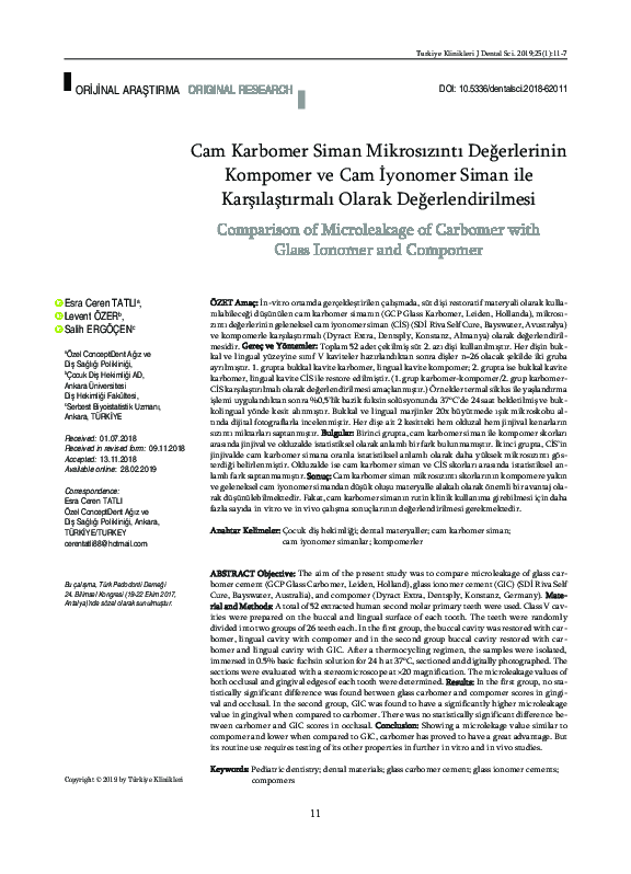 (PDF) Comparison of Microleakage of Carbomer with Glass Ionomer and ...
