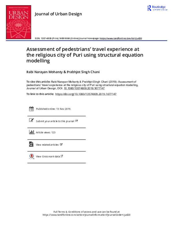 (PDF) Assessment of pedestrians’ travel experience at the religious ...