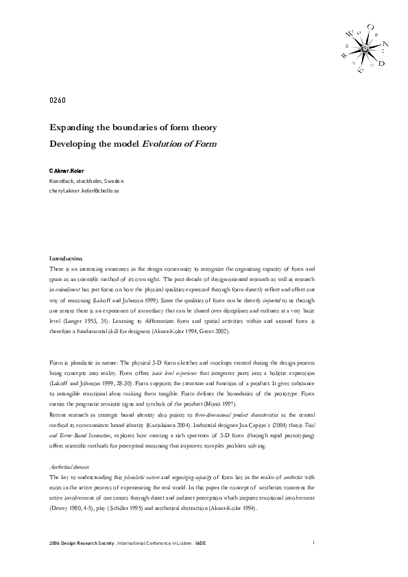 (PDF) Expanding the boundaries of form theory. Developing the model ...