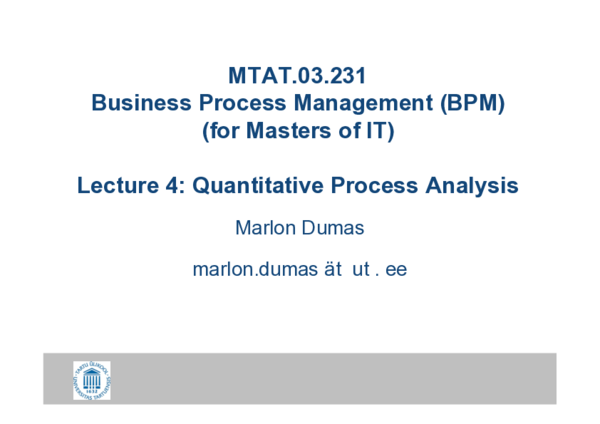 (PDF) Quantitative Process Analysis