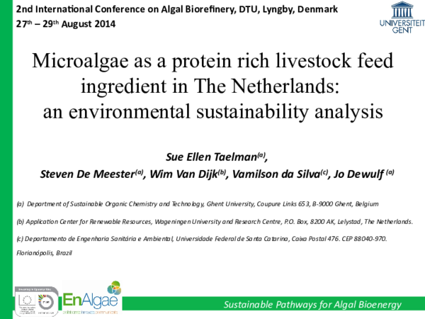 (PPT) Microalgae as a protein rich livestock feed ingredient in The ...