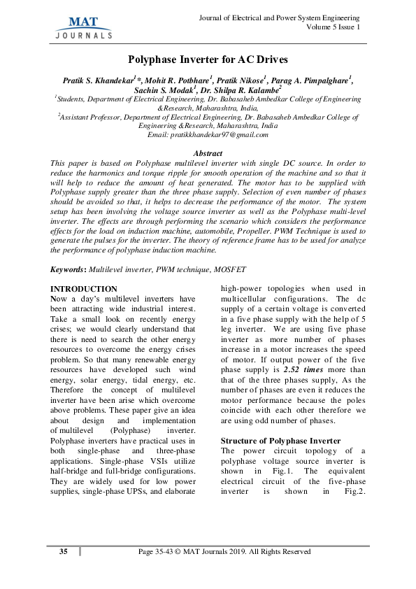 (PDF) Polyphase Multilevel Inverter for Enhanced AC Drive Performance
