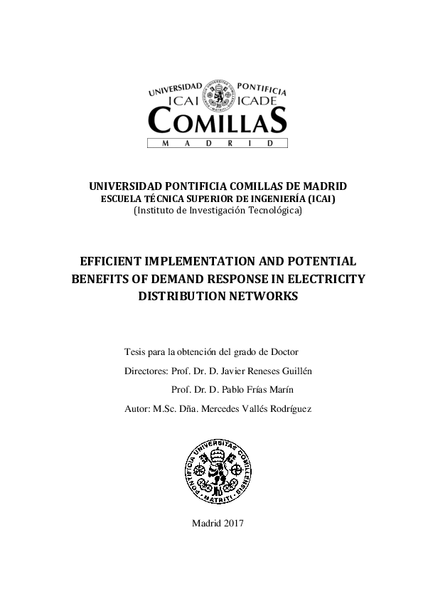 (PDF) Efficient implementation and potential benefits of demand response in electricity ...
